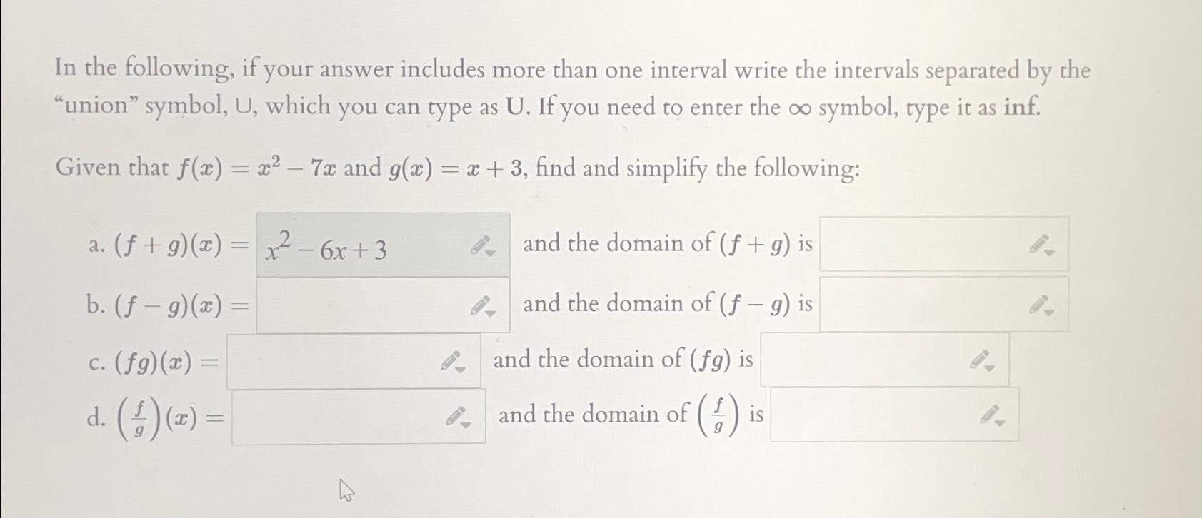 Solved In the following, if your answer includes more than | Chegg.com