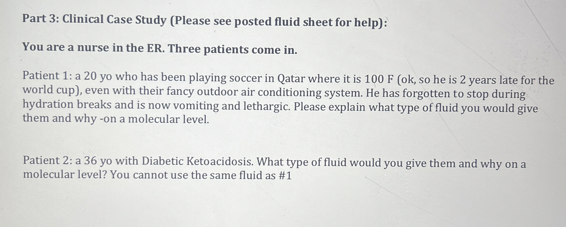 Solved Part 3: Clinical Case Study (Please see posted fluid | Chegg.com