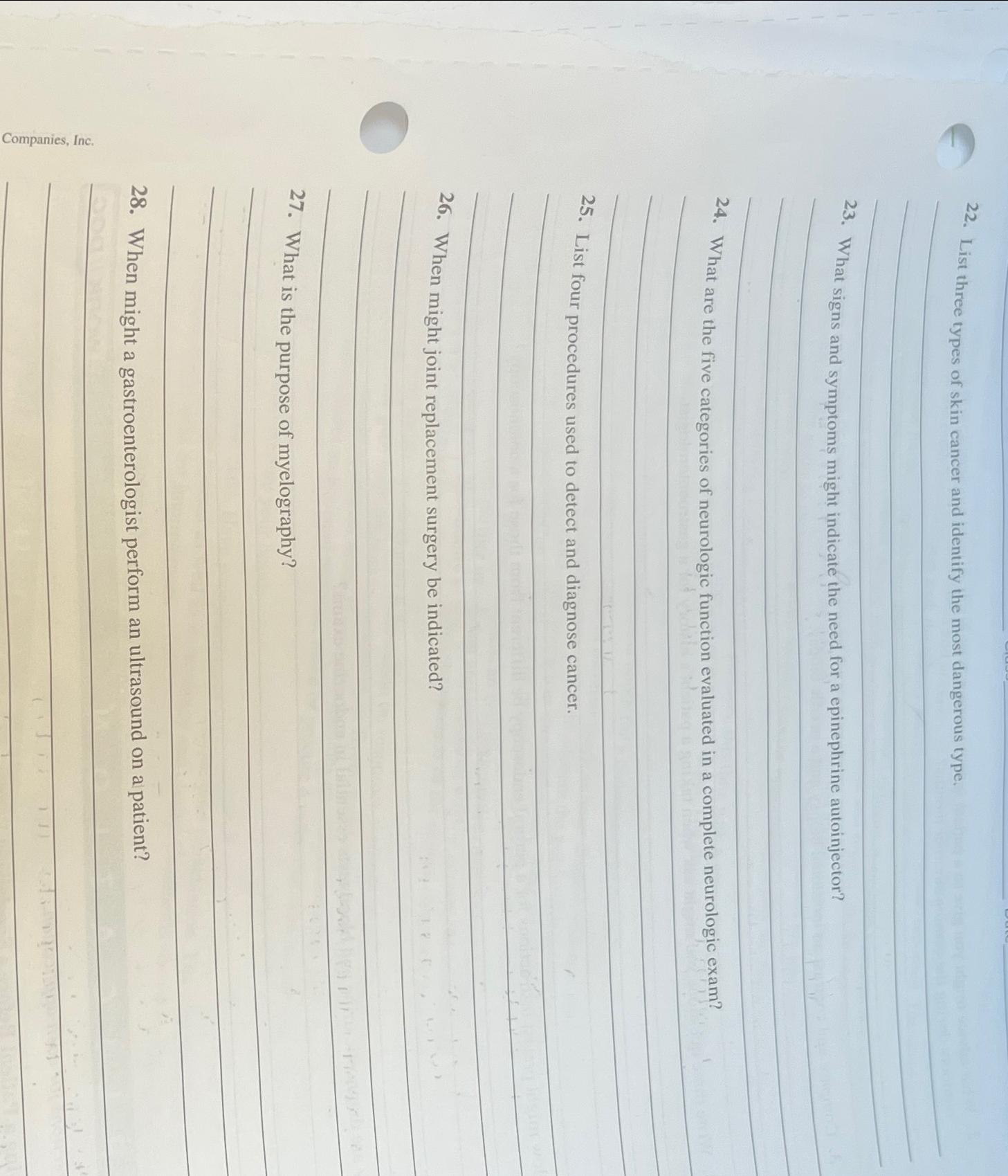 Solved List three types of skin cancer and identify the most | Chegg.com