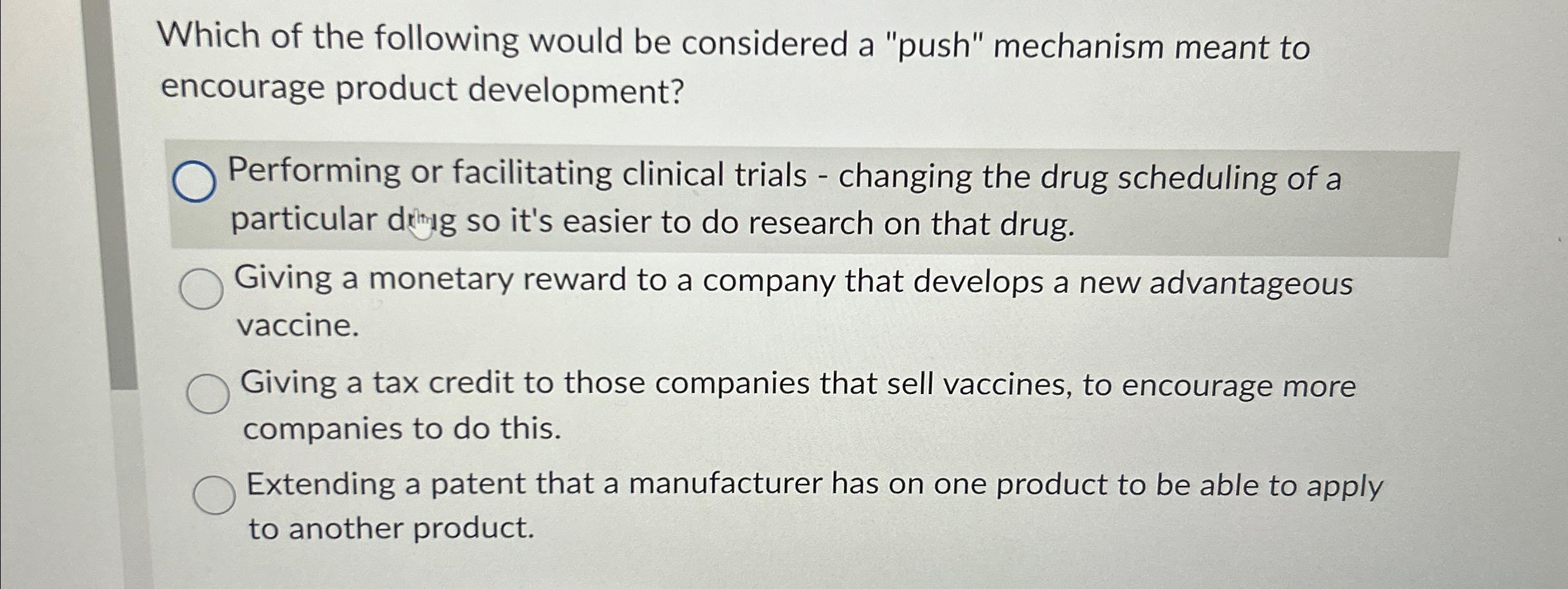 Solved Which of the following would be considered a "push" | Chegg.com
