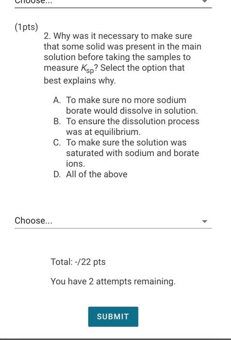 Solved (2pts) Enthalpy and Entropy Changes of Dissolving | Chegg.com