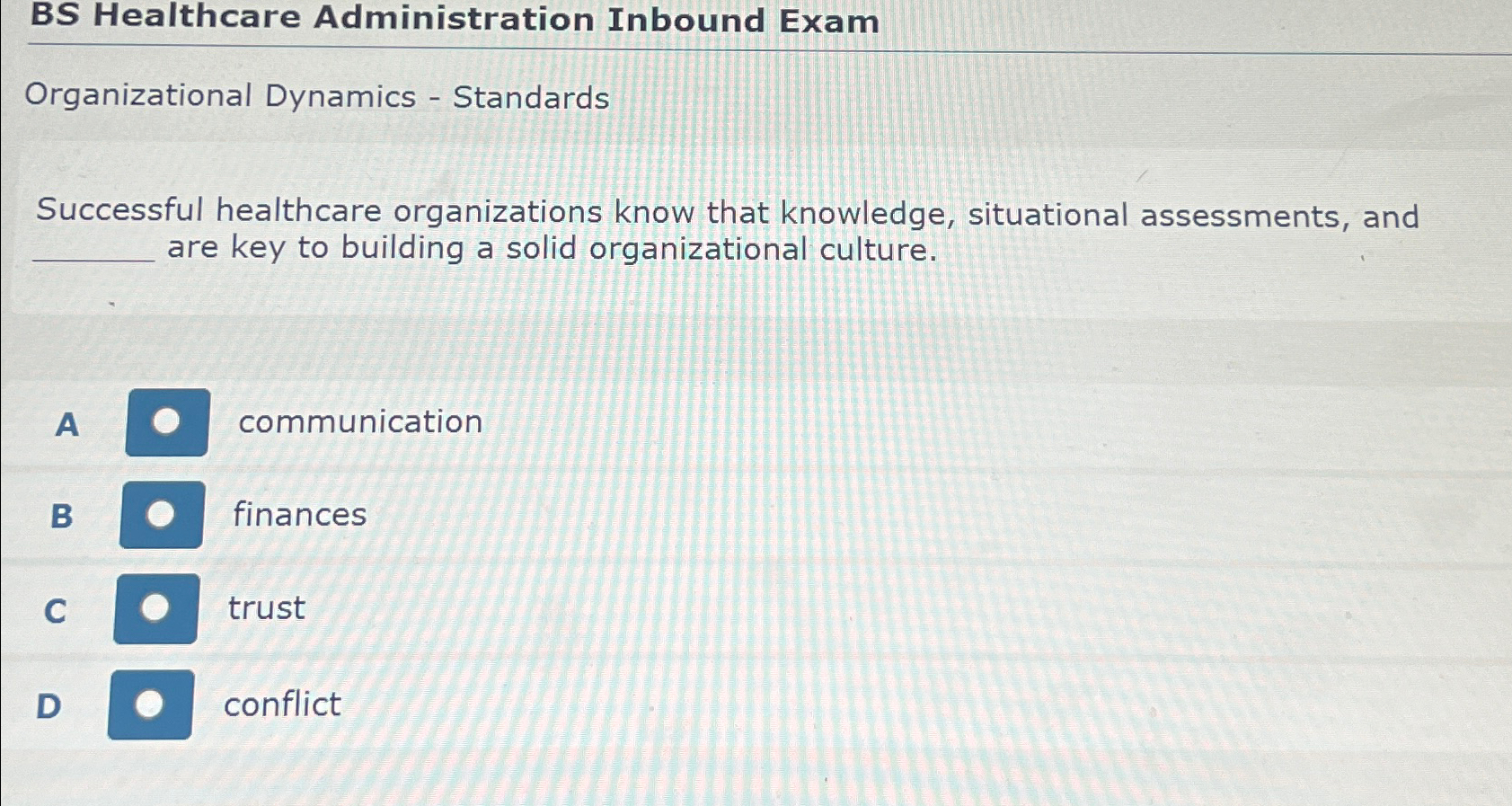 Solved BS Healthcare Administration Inbound | Chegg.com