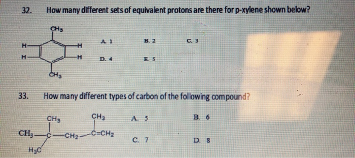 Solved How many different sets of equivalent protons are | Chegg.com