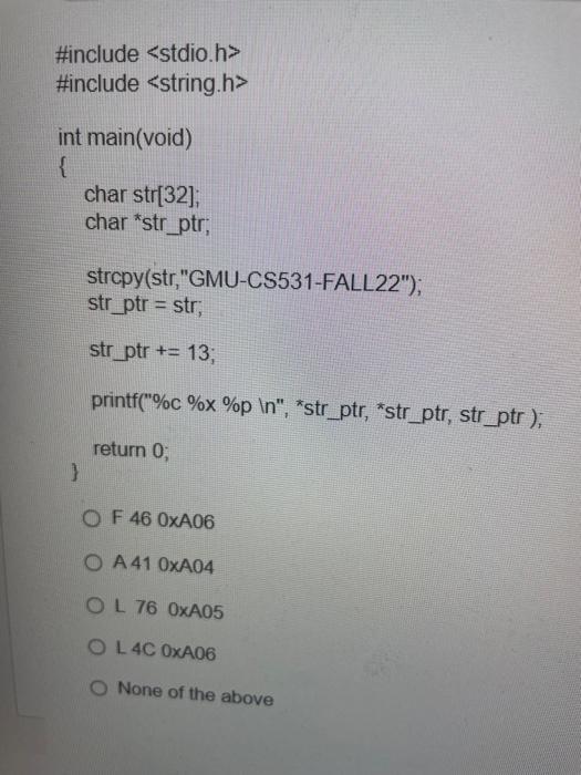 Solved \#include h> \#include string.h> int main(void) \{ | Chegg.com