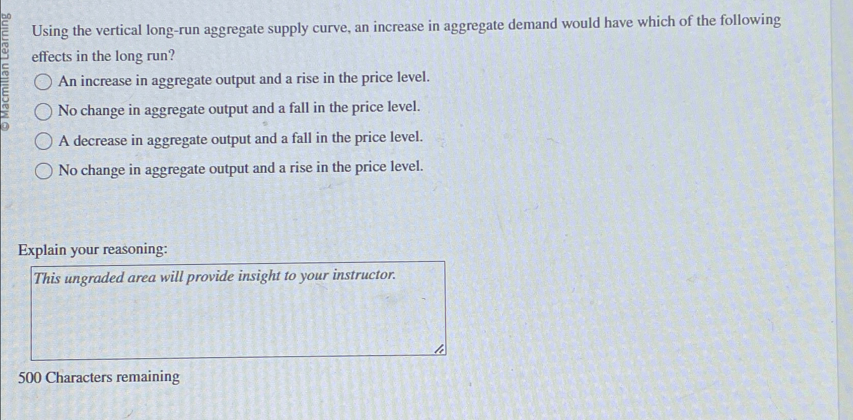 Solved Using the vertical long-run aggregate supply curve, | Chegg.com