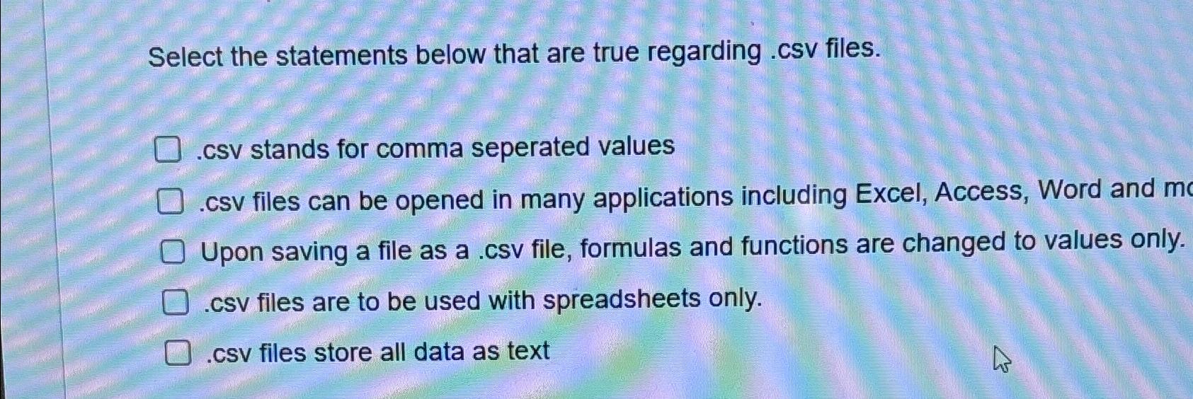 Solved Select the statements below that are true regarding | Chegg.com