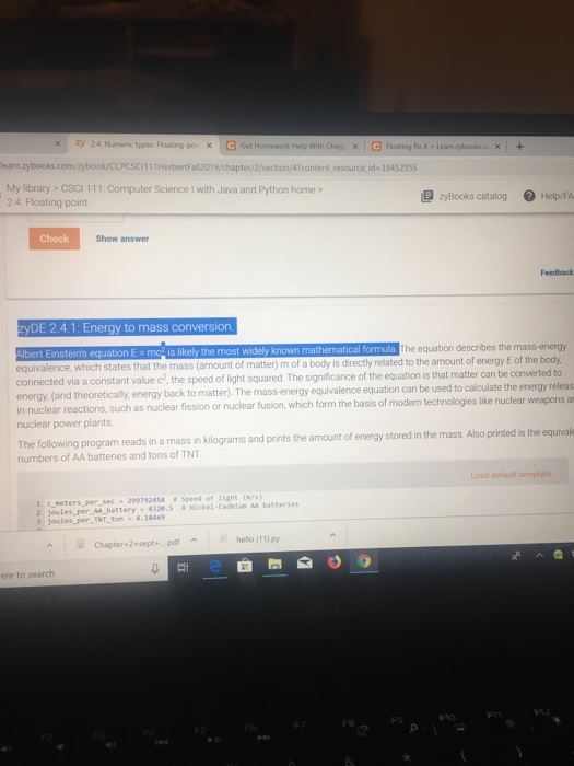 Solved C Get Homework Help Wit zy 2.4. Numeric types: | Chegg.com