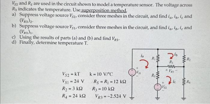Solved VS2 and RS are used in the circuit shown to model a | Chegg.com