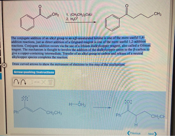 Solved CH3 1. (CH3CH2)2CULI 2. H30* The conjugate addition | Chegg.com