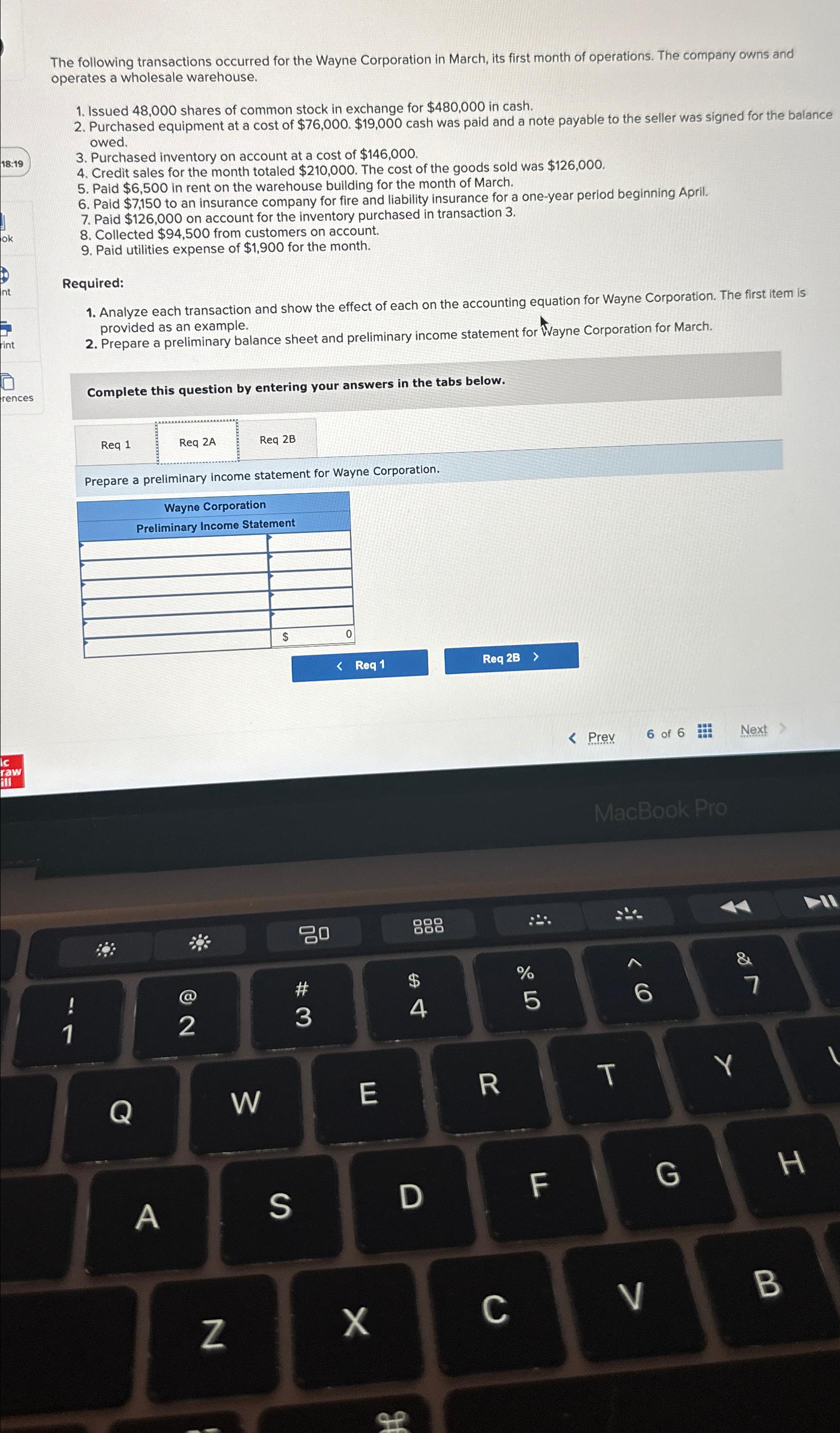 Solved The following transactions occurred for the Wayne | Chegg.com