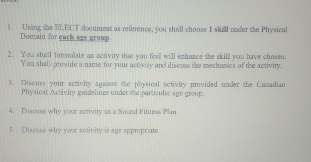 1. Using the ELECT document as reference, you shall | Chegg.com