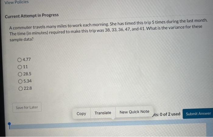 Solved A commuter travels many miles to work each morning. | Chegg.com