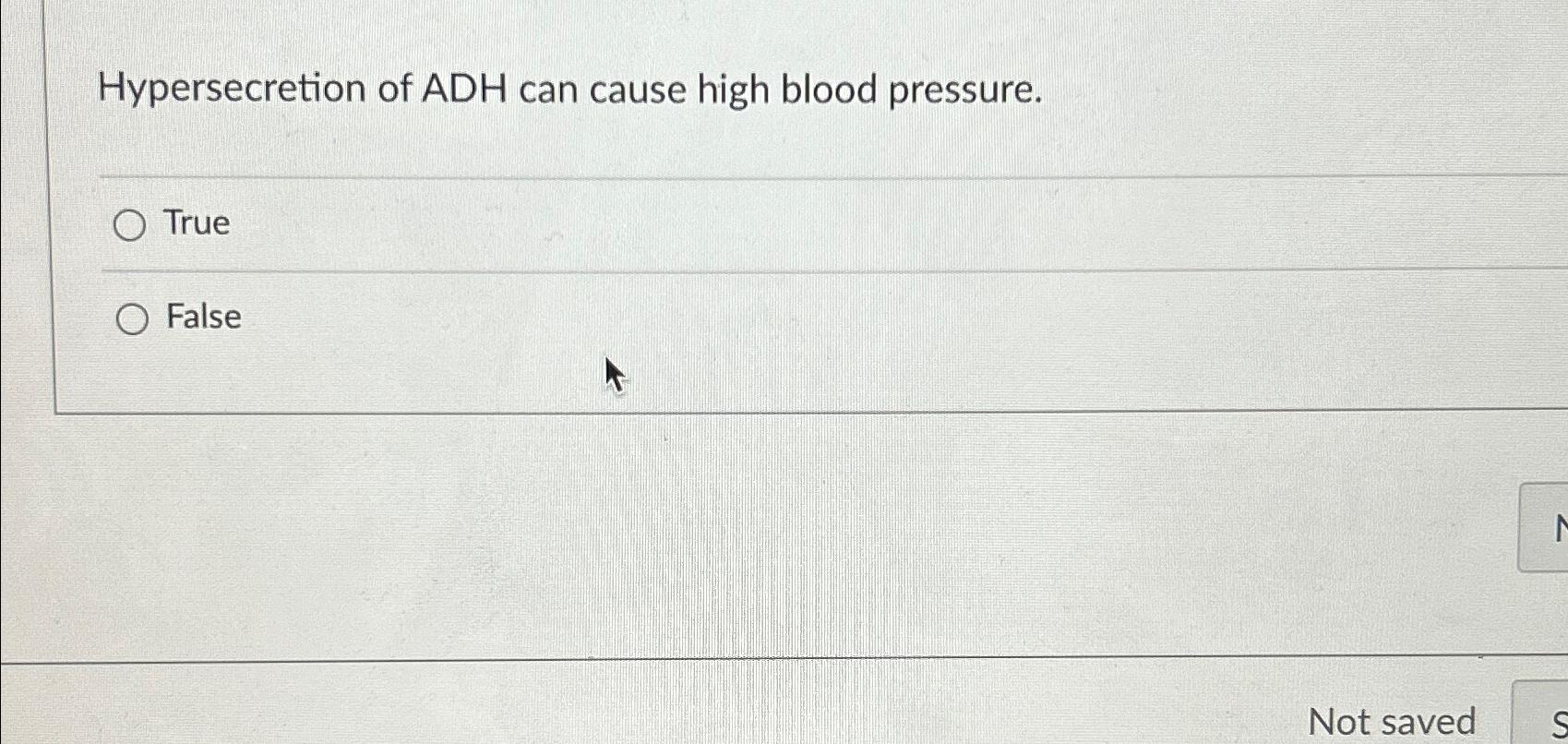 Solved Hypersecretion of ADH can cause high blood | Chegg.com