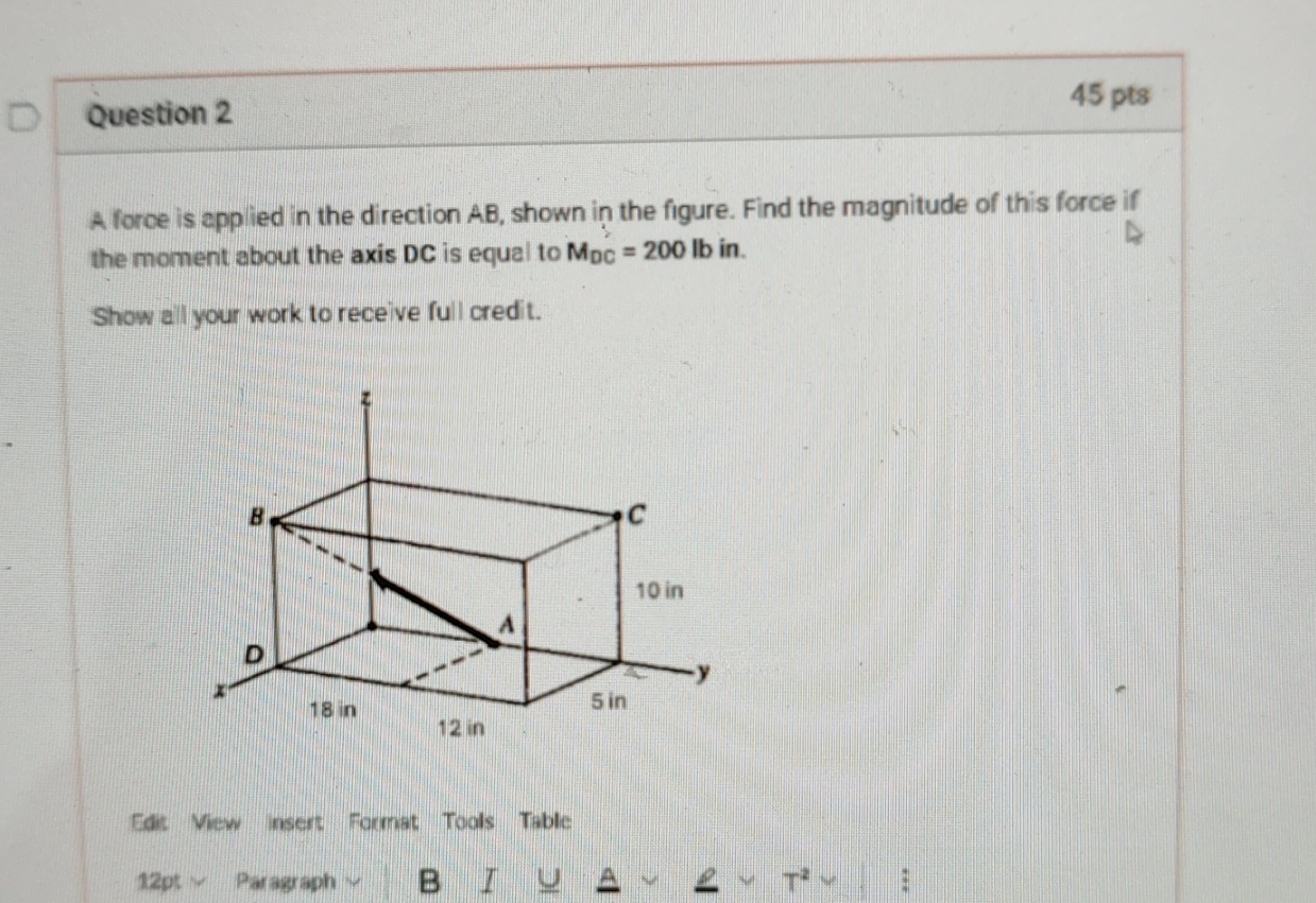 Solved Question 245 ﻿ptsA force is applied in the direction | Chegg.com