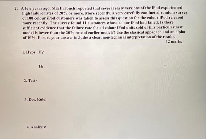 Solved 2. A few years ago, MacInTouch reported that several | Chegg.com