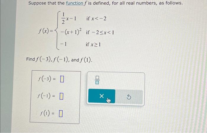 Solved Suppose that the function f is defined, for all real | Chegg.com