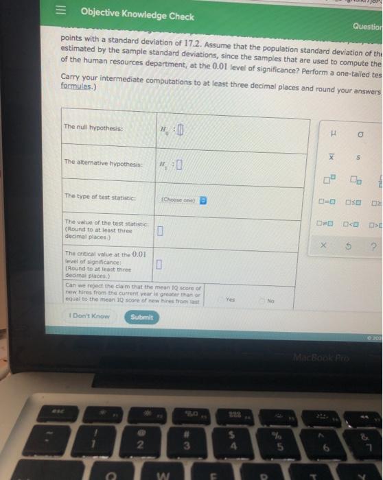 Solved Objective Knowledge Check Question 1 The human | Chegg.com