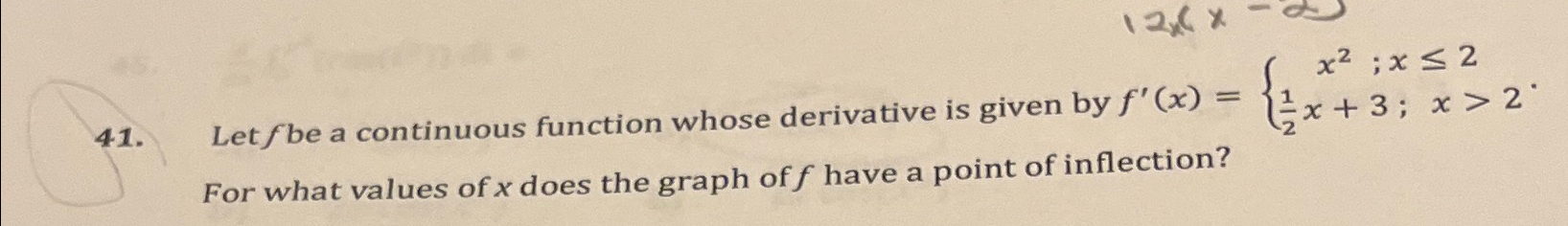 Solved Let f ﻿be a continuous function whose derivative is | Chegg.com