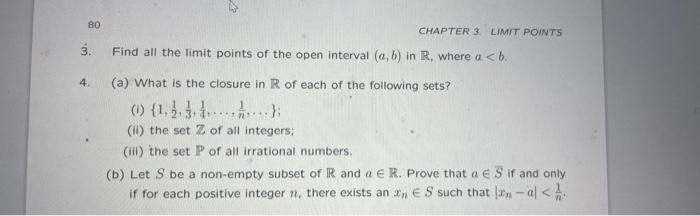 Solved 3. Find all the limit points of the open interval | Chegg.com