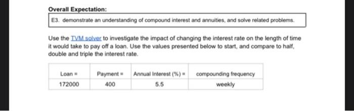 Solved Overall Expectation: E3. demonstrate an understanding | Chegg.com