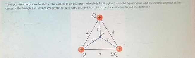 center of the triangle (in units of kV. ﻿given that | Chegg.com