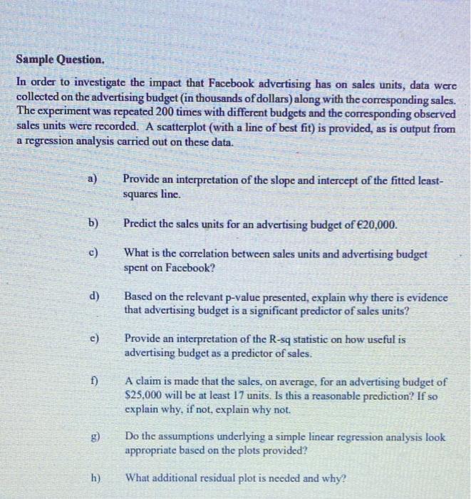 Solved Sample Question. In order to investigate the impact | Chegg.com
