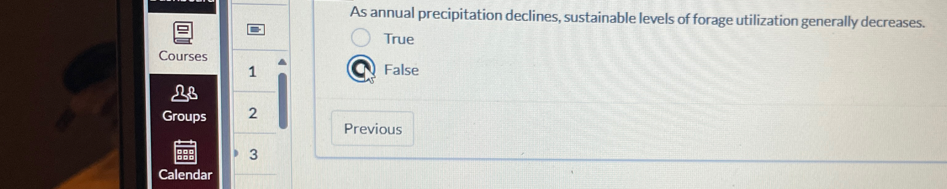 Solved As annual precipitation declines, sustainable levels | Chegg.com
