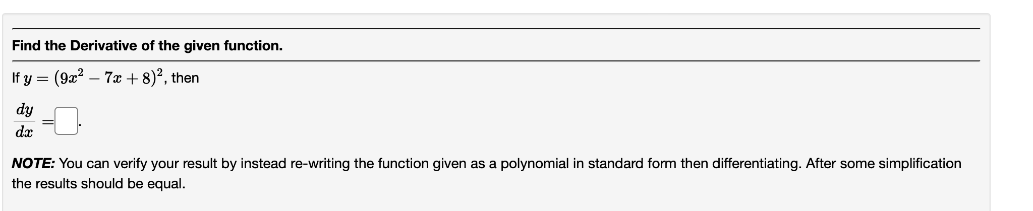 Solved Find the Derivative of the given function.If | Chegg.com