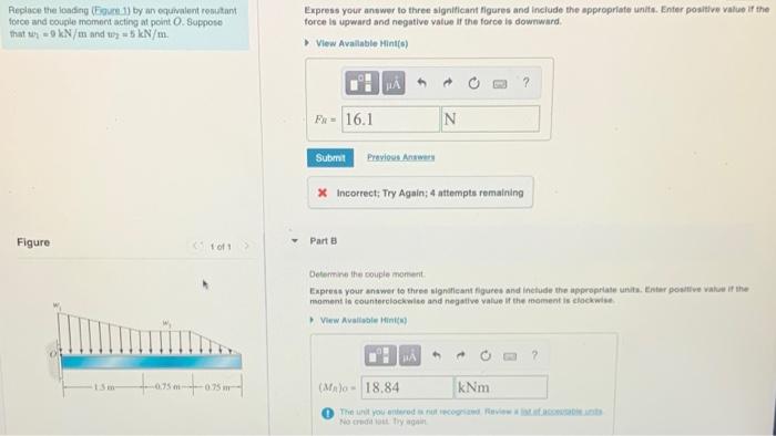 Solved Replace the loading Egure 1) by an equivalent routant | Chegg.com