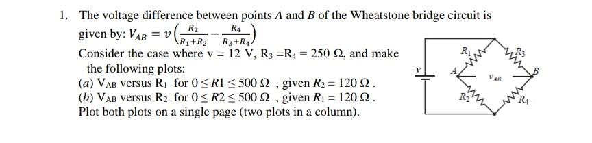 Solved 1. The voltage difference between points A and B of | Chegg.com