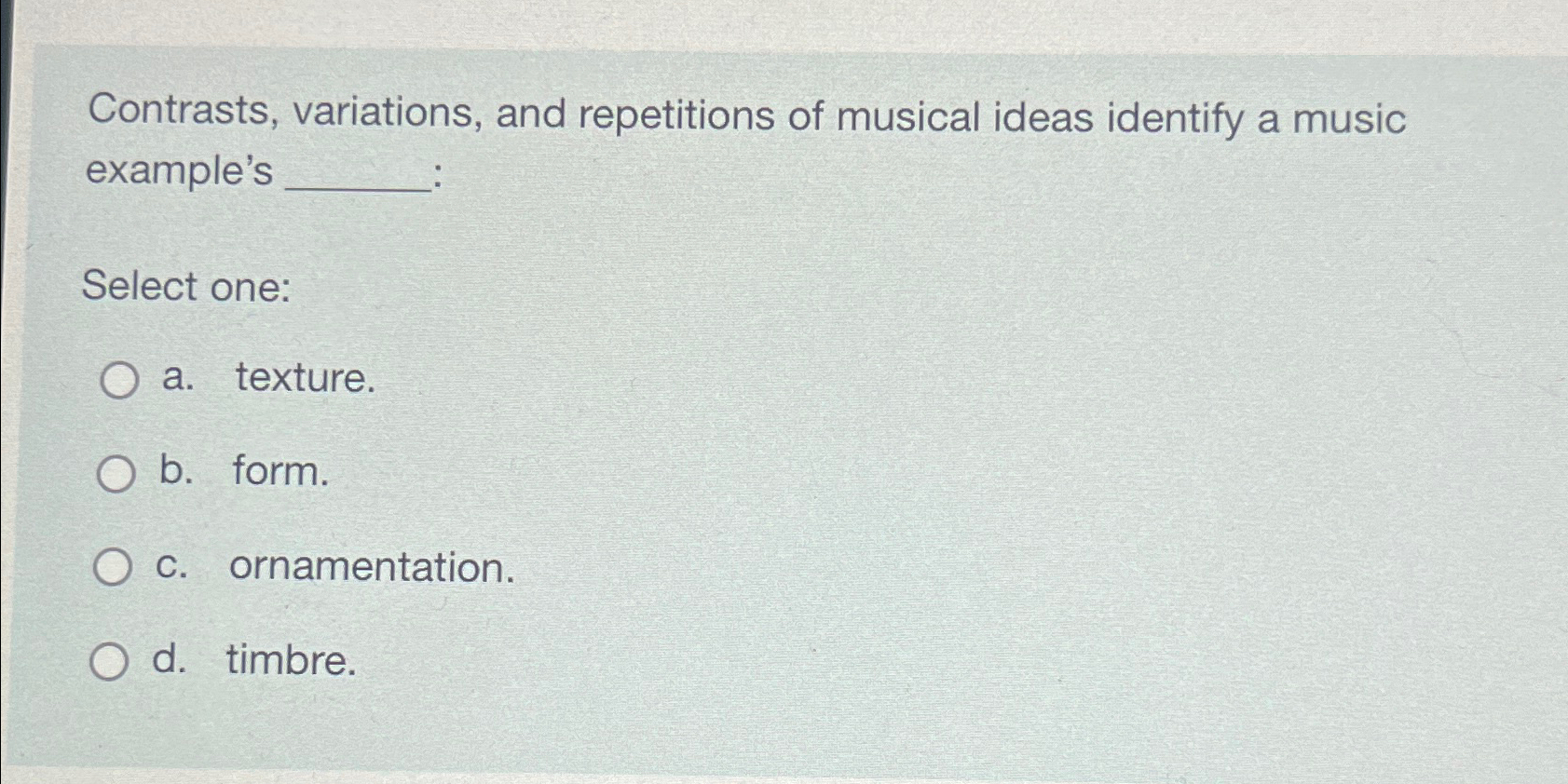 Solved Contrasts, variations, and repetitions of musical | Chegg.com