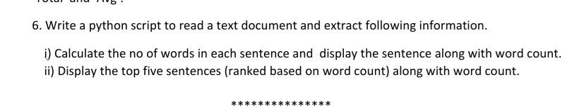 Solved 6. Write a python script to read a text document and | Chegg.com