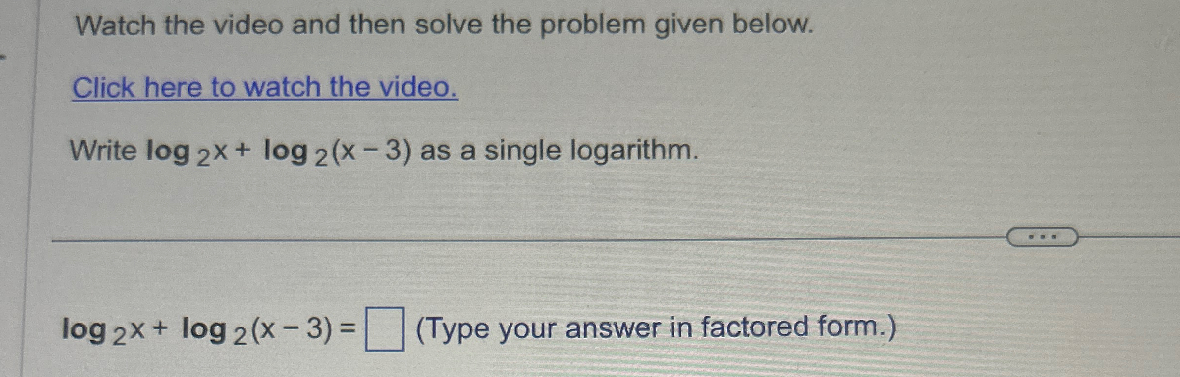 Solved Watch the video and then solve the problem given | Chegg.com