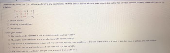 Solved Determine by inspection Co., without performing any | Chegg.com