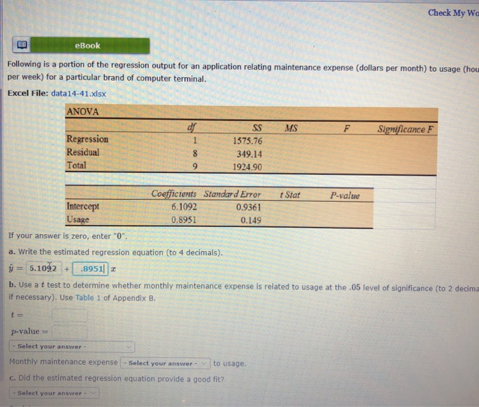 Solved Check My WC eBook Following is a portion of the | Chegg.com