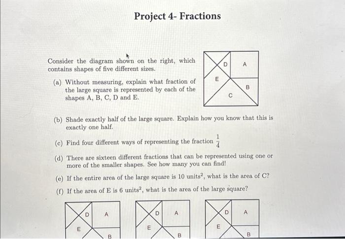 Solved Project 4-Fractions Consider the diagram shown on the | Chegg.com