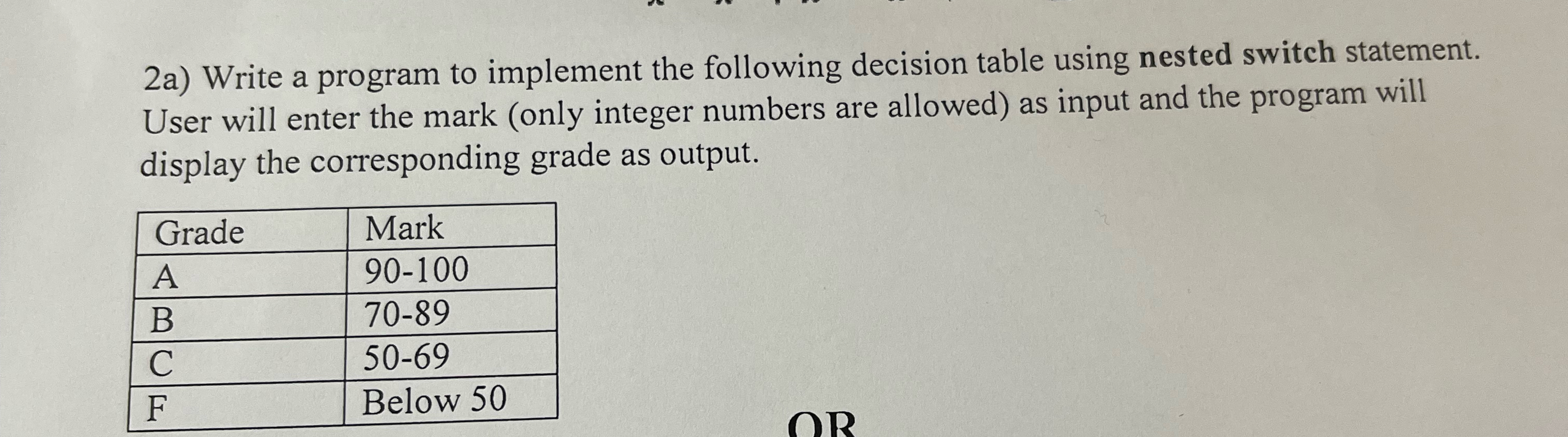 Solved 2a ﻿write A Program To Implement The Following 2198
