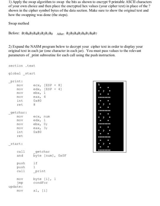 Solved 1) Apply the swap algorithm to swap the bits as shown | Chegg.com