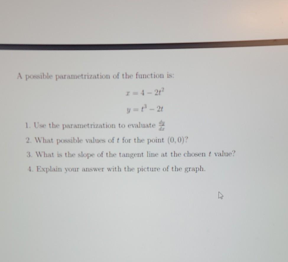 Solved Parametric Motion Sometimes y is not a function of I. | Chegg.com