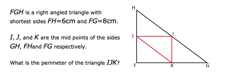 Solved FGH ﻿is a right angled triangle with shortest sides | Chegg.com