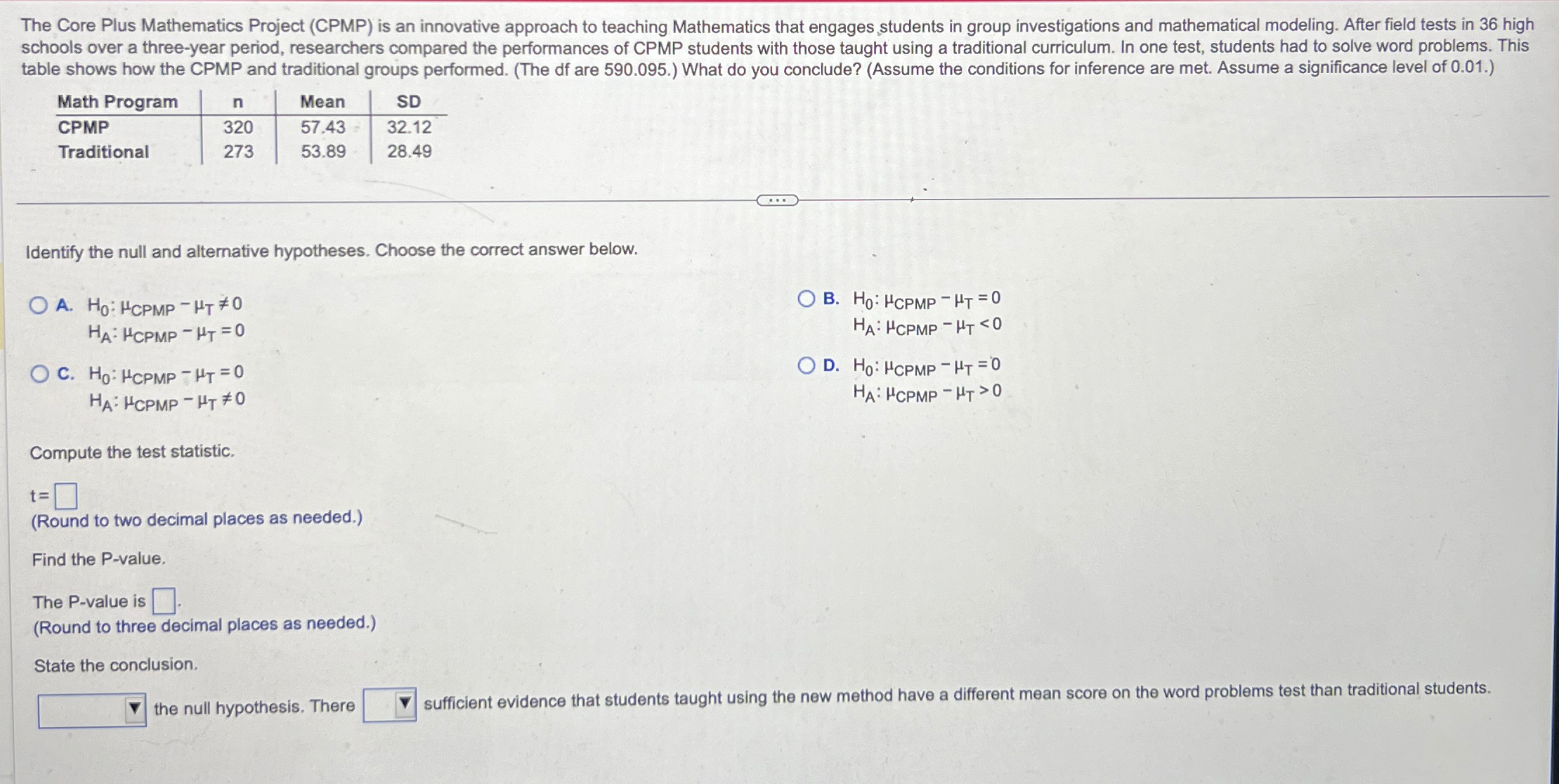 The Core Plus Mathematics Project (CPMP) ﻿is an | Chegg.com