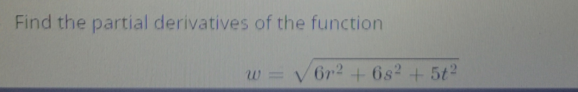 Solved Find the partial derivatives of the | Chegg.com