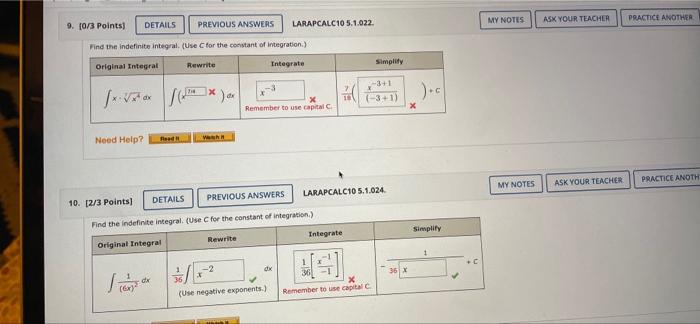 Solved ASK YOUR TEACHER MY NOTES PRACTICE ANOTHER 9. 10/3 | Chegg.com
