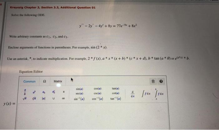 Solved Kreyszig Chapter 3, Section 3.3, Additional Question | Chegg.com