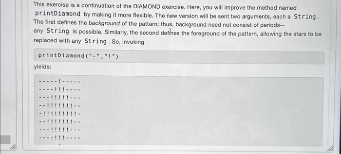 This exercise is a continuation of the DIAMOND | Chegg.com