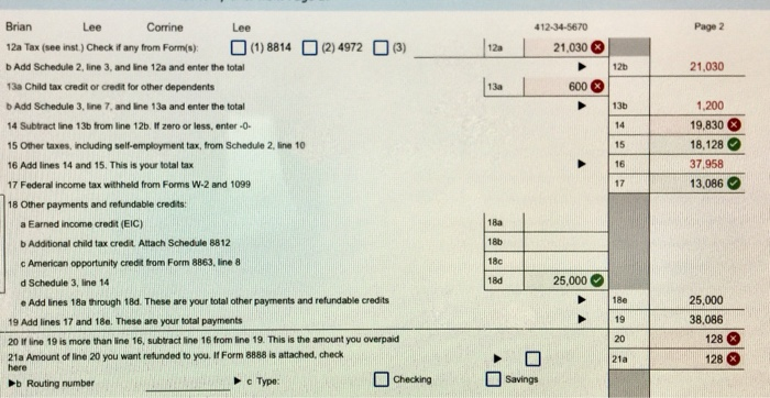 Solved Brian and Corrine Lee are married taxpayers filing | Chegg.com