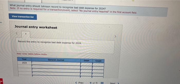 Solved Johnson Company calculates its allowance for | Chegg.com