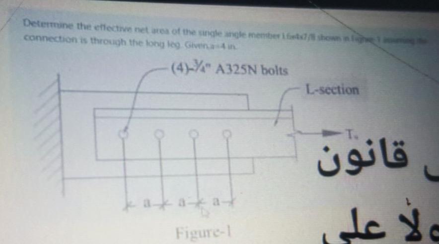 Solved Determine the effective net area of the single angle | Chegg.com