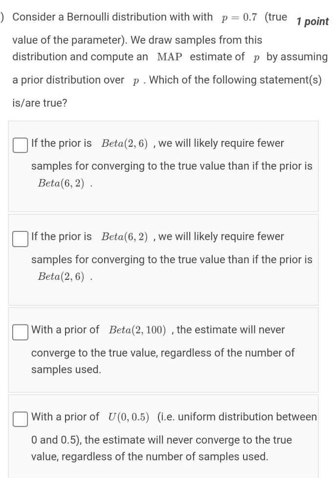 Solved Consider a Bernoulli distribution with with | Chegg.com