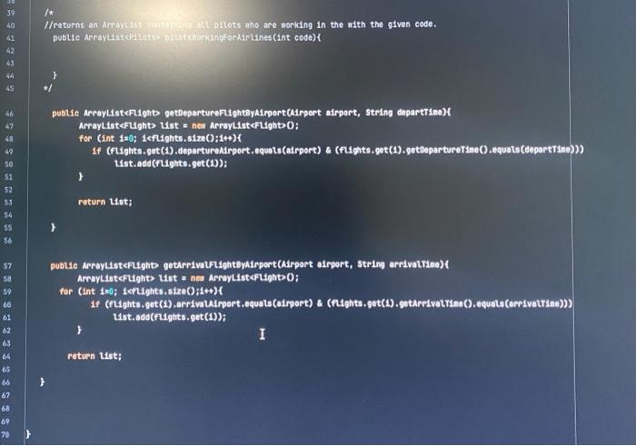 Solved airline.java is spolt into 2 pictures. you fill find | Chegg.com